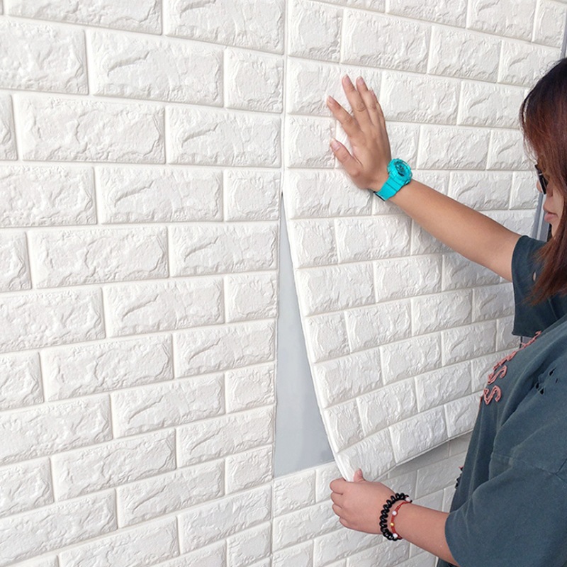 Jual GYT 70 x 77 CM Wallpaper Dingding 3D Foam Motif Batu Bata Dekorasi Dinding Kamar Murah ...
