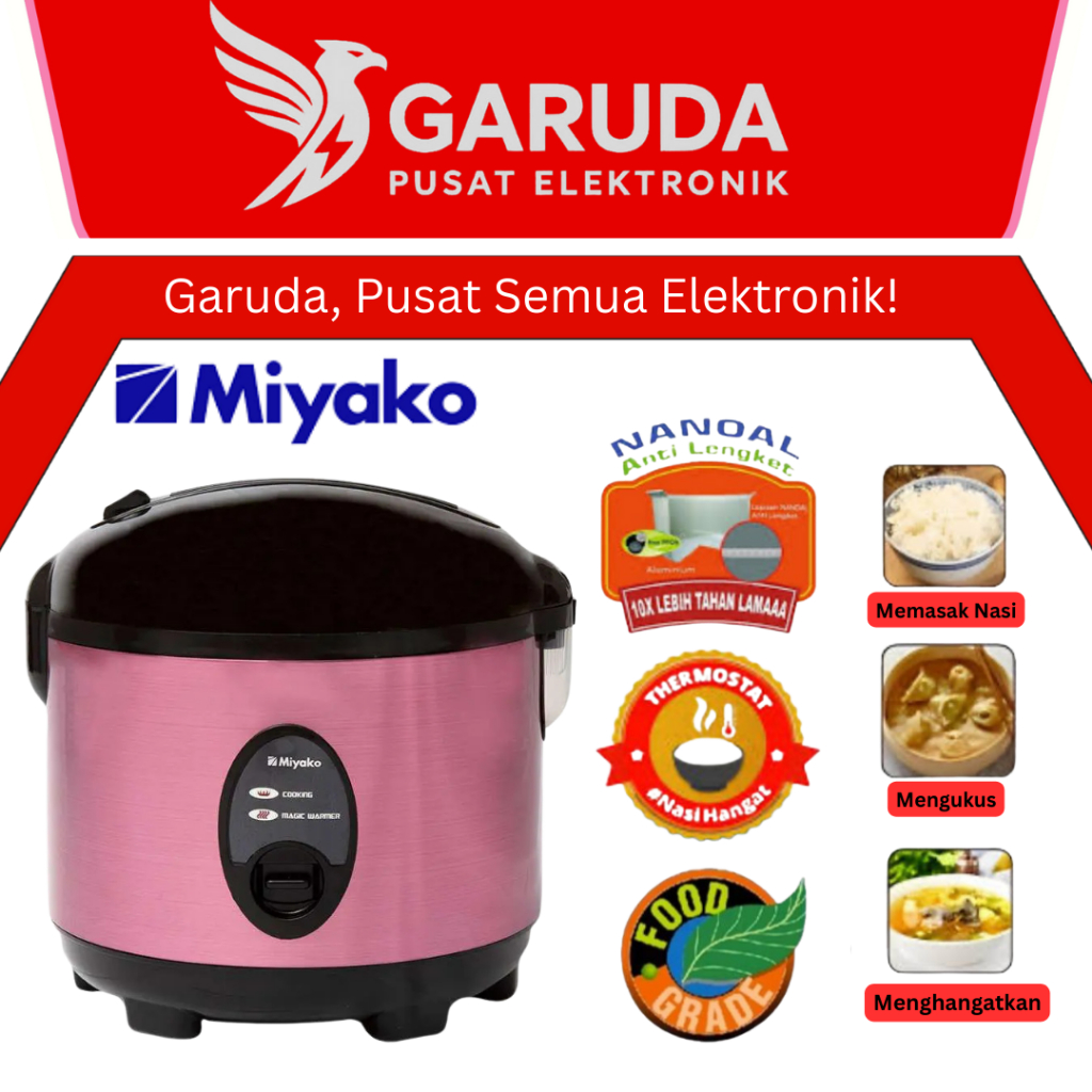 Jual [COD READY] MIYAKO MAGIC COM RICE COOKER 1.8 L Anti Lengket MCM ...
