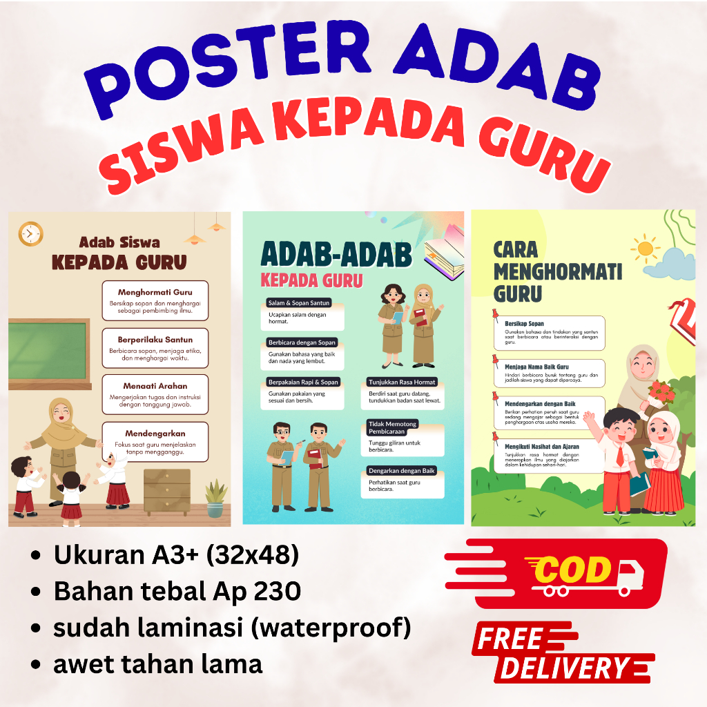 Jual POSTER ADAB POSTER BERTEMU GURU POSTER ADAB BERTEMU GURU POSTER ...