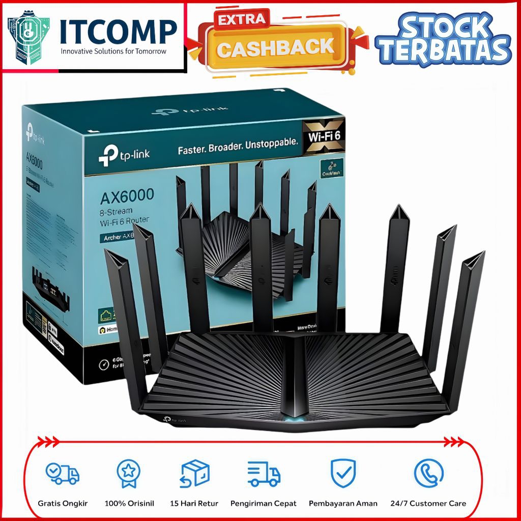 Jual TP-Link Archer AX80 2.5G Multi Gigabit AX6000 Dual Band MU-MIMO 8 Stream Wi-Fi 6 Router ...