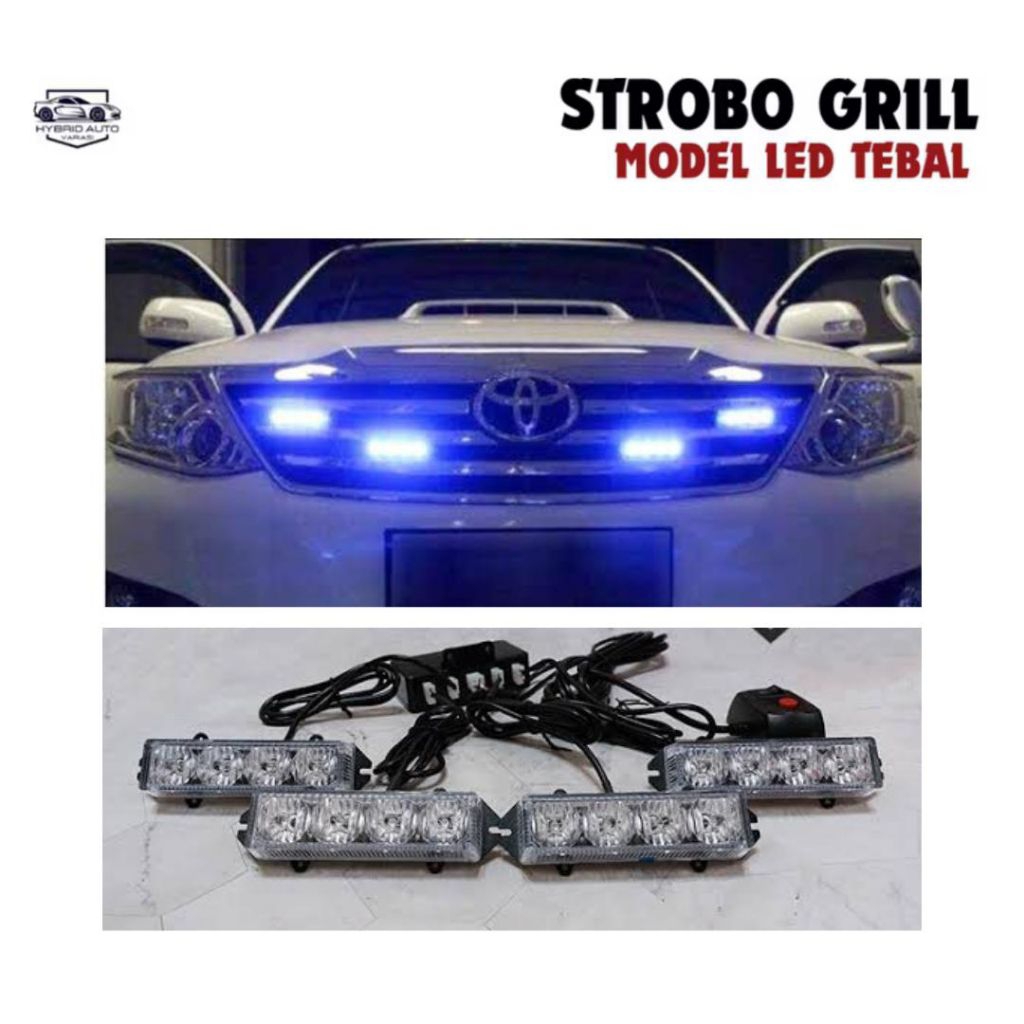 Jual Lampu LED Grill 4x4 Mata 12V Blitz Flash Biru Ion Federal Signal ...