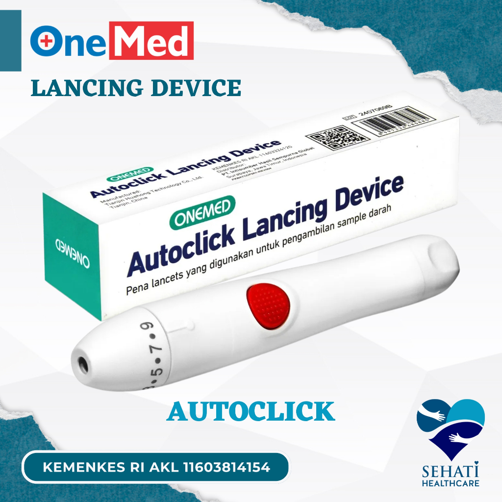 Jual Onemed Lancing Pen Autoclick Device Pena Lancet Alat Ambil Darah ...