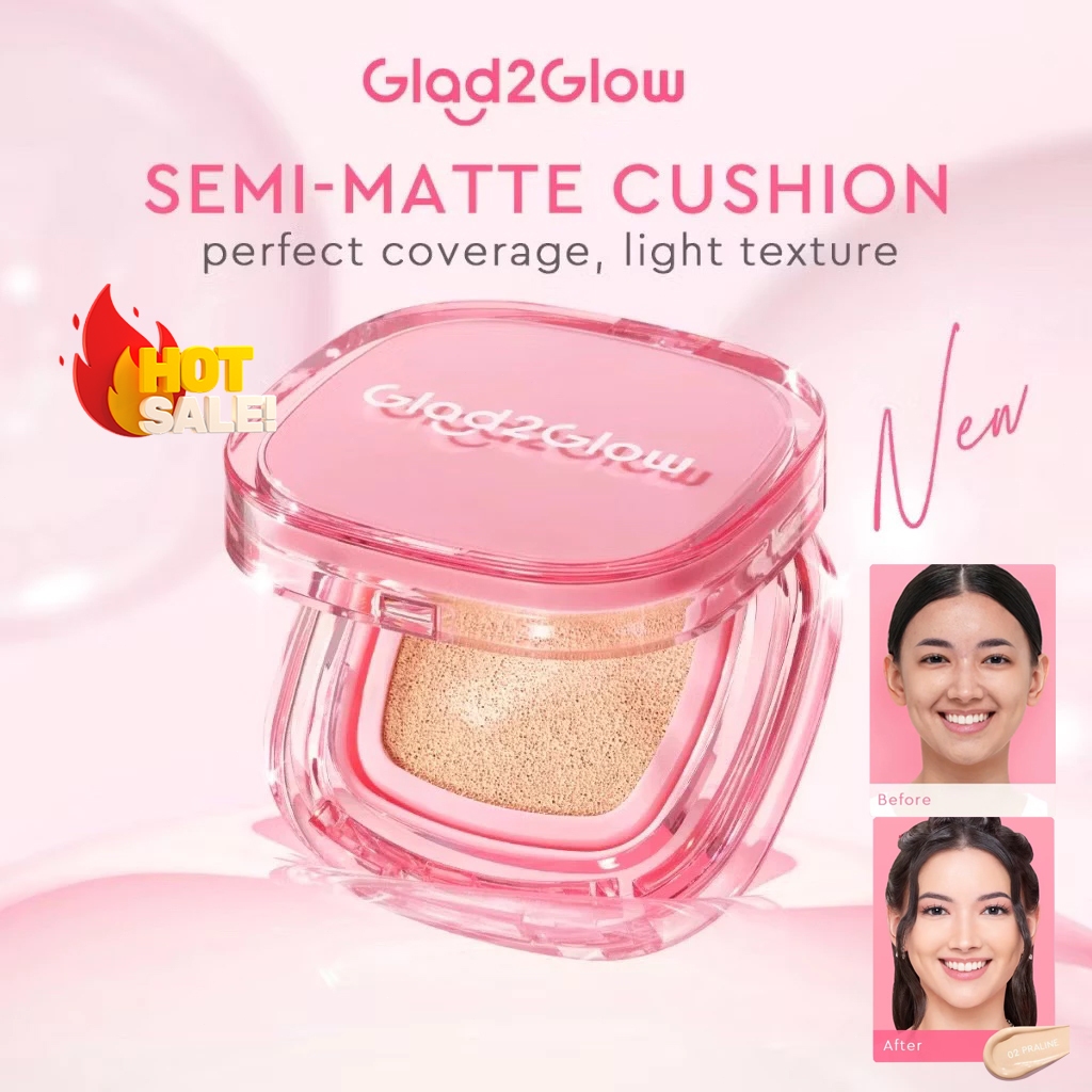 Jual Glad2Glow Perfect Cover Cushion Foundation Waterproof Make Up ...