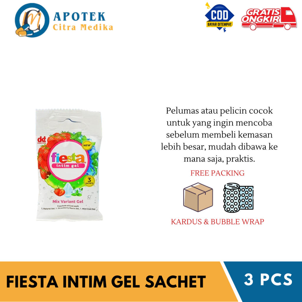 Jual [PRIVASI AMAN] FIESTA INTIM GEL MIX VARIANT GEL 1 BUNGKUS (ISI 3 ...