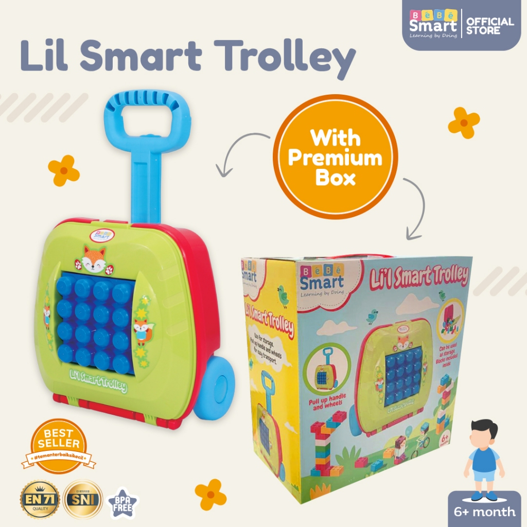 Jual Mainan Balok | BEBE SMART Lil Smart Trolley | Mainan Koper Anak ...