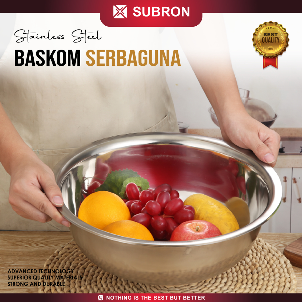 Jual SUBRON Baskom 28CM 30CM 32CM 36CM 38CM 40CM Stainless Wadah ...