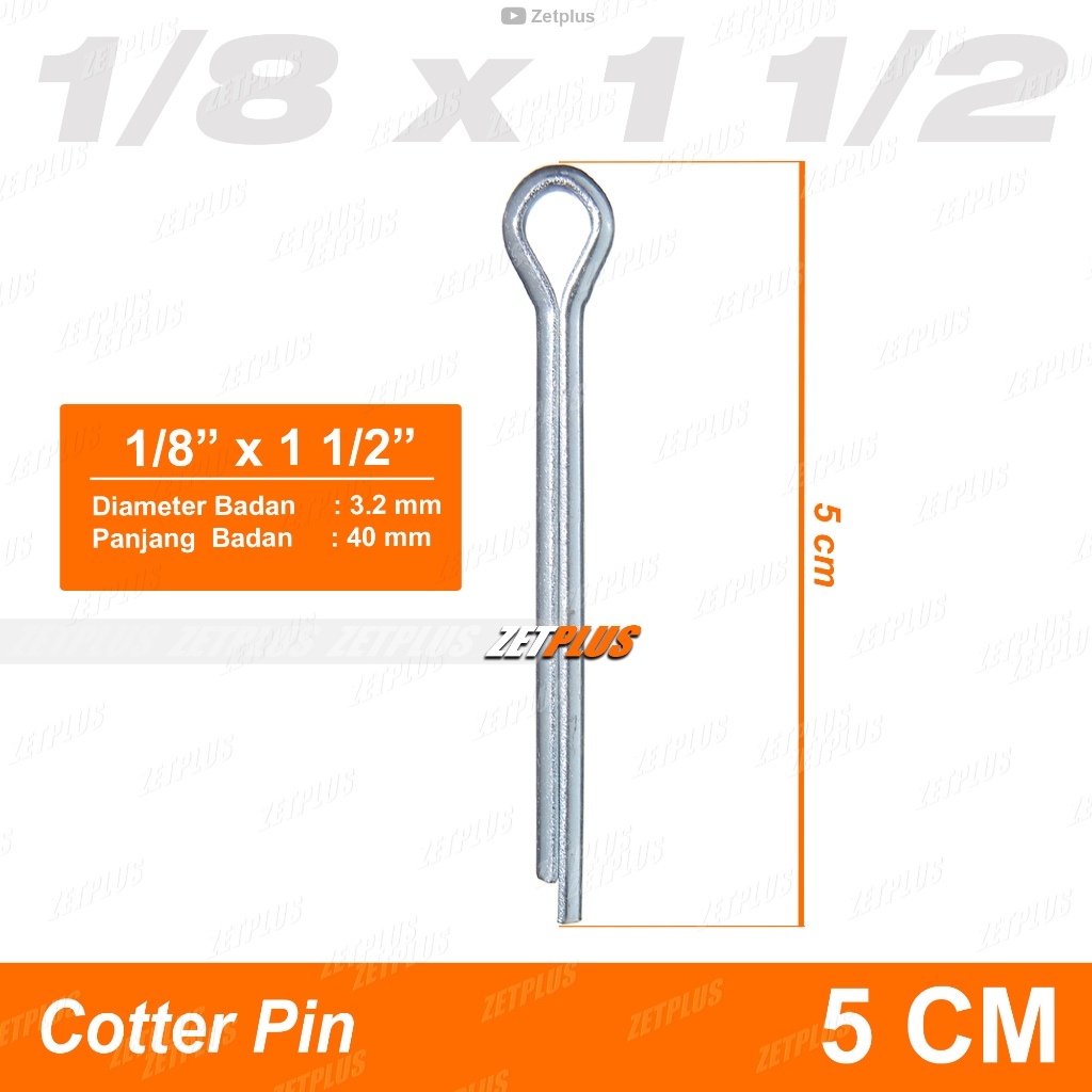 Jual Cotter Pin 1/8" x 1-1/2" (5 cm) / Lock Split Pin Serbaguna- Spie ...