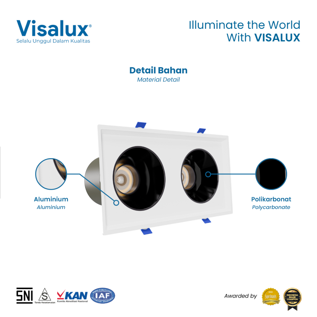 Jual Visalux Eclipse LED Panel Spot Light Inbow Square 9W 2x3 Inch ...