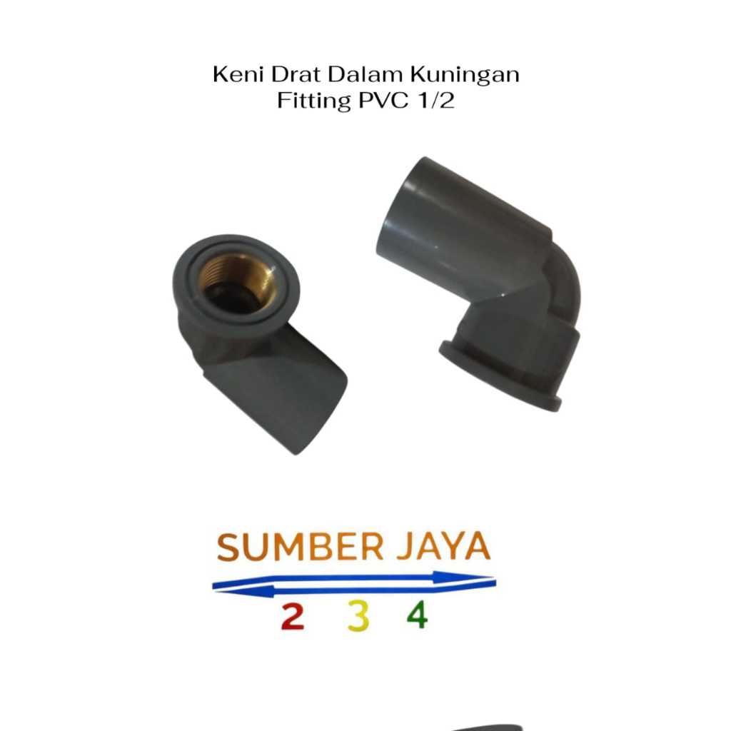 Jual Keni Drat Dalam Kuningan Fitting PVC 1/2" / Keni Knie Knee Elbow ...