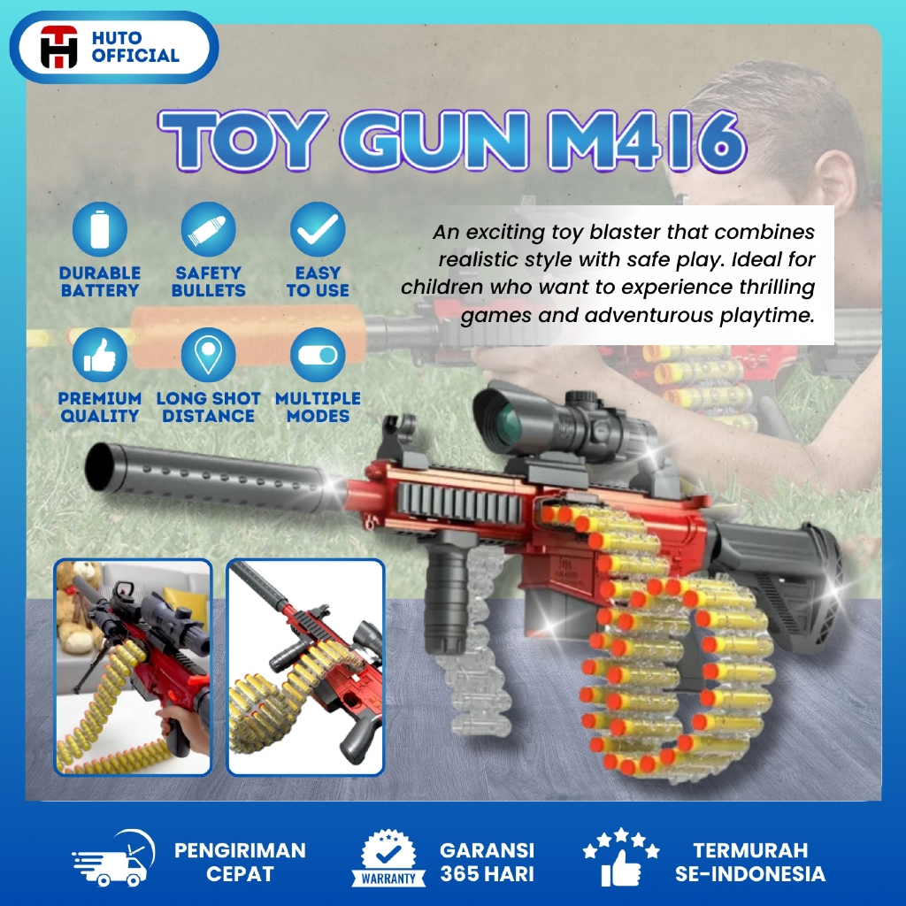 Jual HUTO Toy Gun M416 Assault Mainan Anak Laki-Laki Tembakan Soft ...