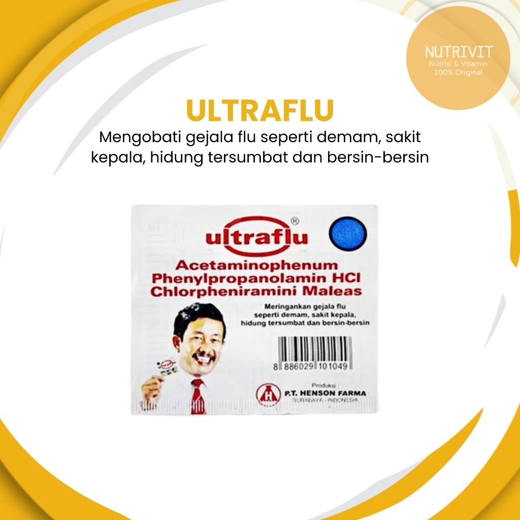 Jual ULTRAFLU Putih Tab 4's - Mengatasi Gejala Flu - Per Strip | Shopee ...
