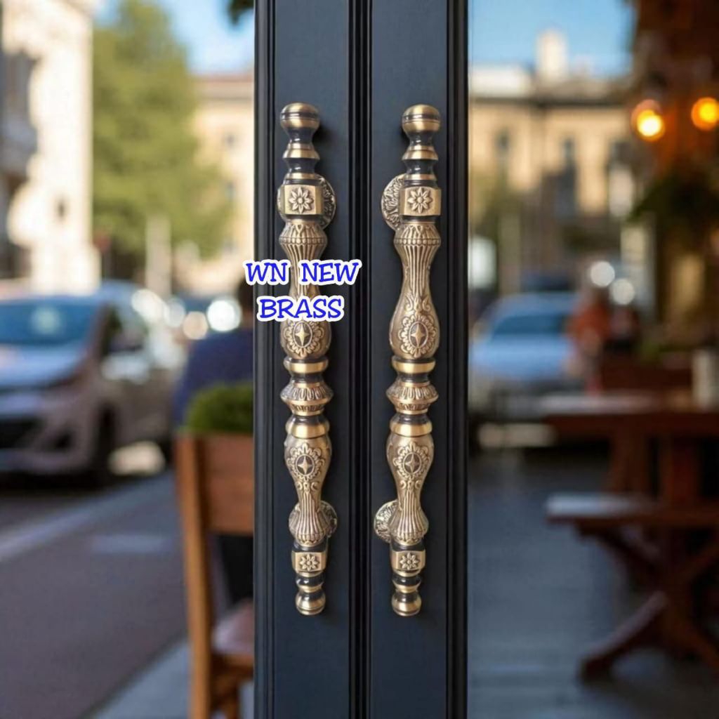 Jual Handle Pintu / Gagang Pintu Rumah Pagar Kuningan Motif Kotak ...