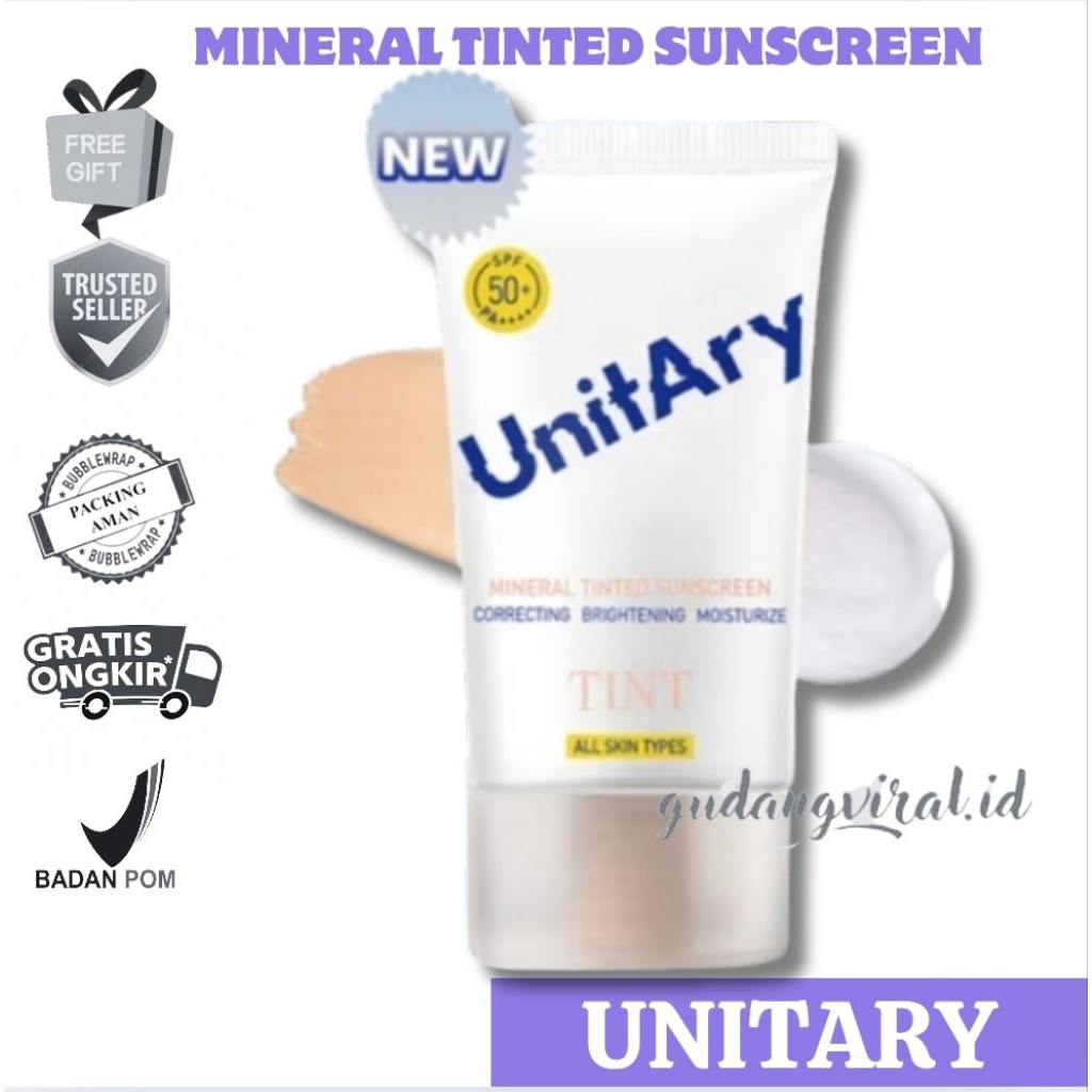 Jual ️GV ️ UNITARY MINERAL TINTED PHYSICAL SUNSCREEN SPF50+ PA++++ 3-in ...