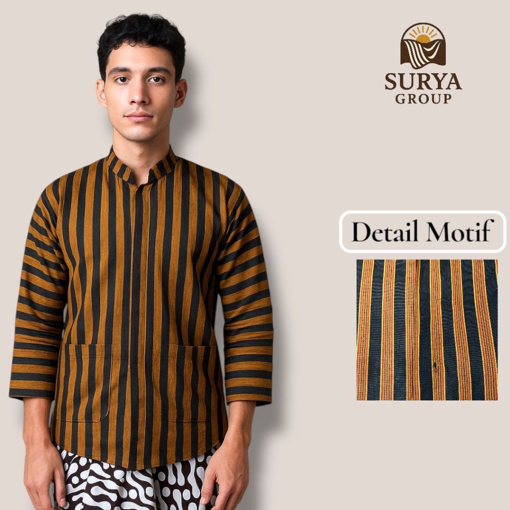Jual Baju Surjan Lurik Adat Jawa Dewasa Laki Laki Bahan Halus | Shopee Indonesia
