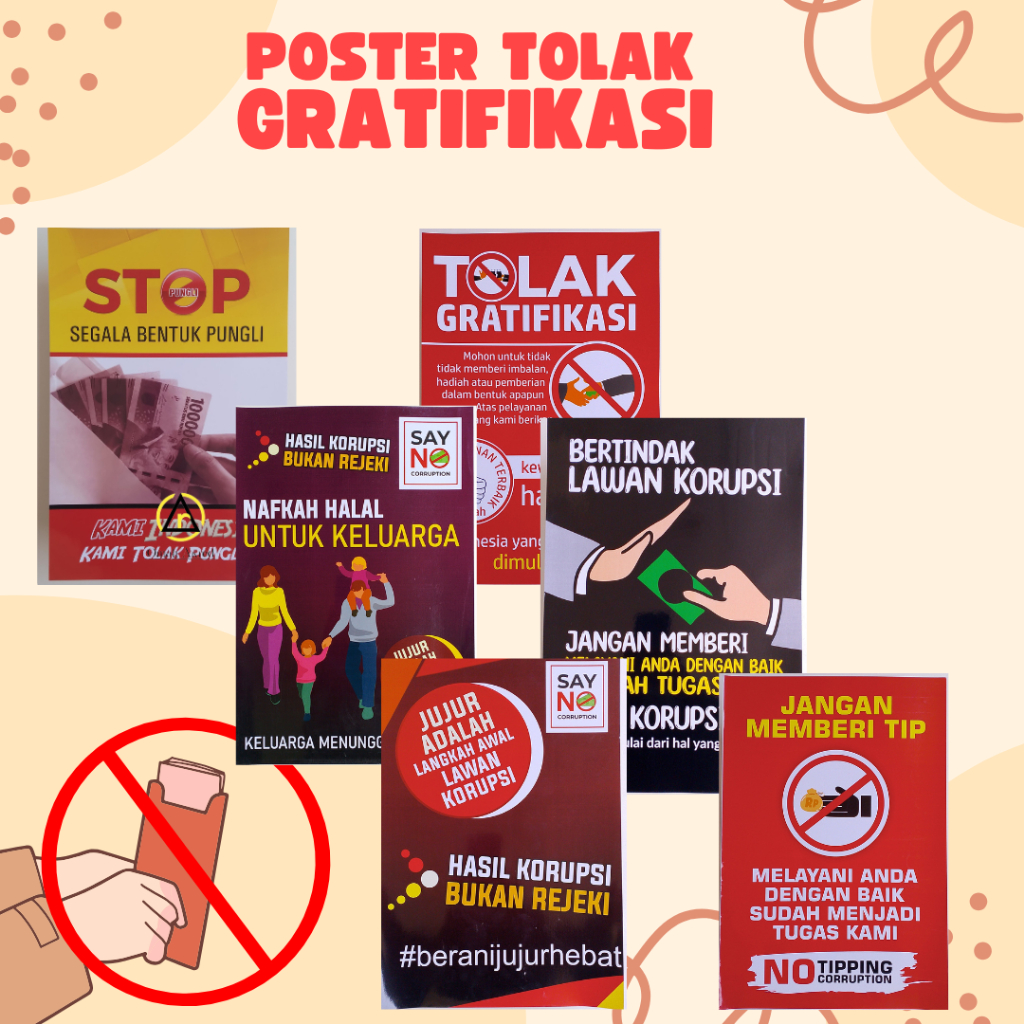 Jual Paket Poster Gratifikasi - Stop Pungli - Tolak Korupsi dan Suap ...