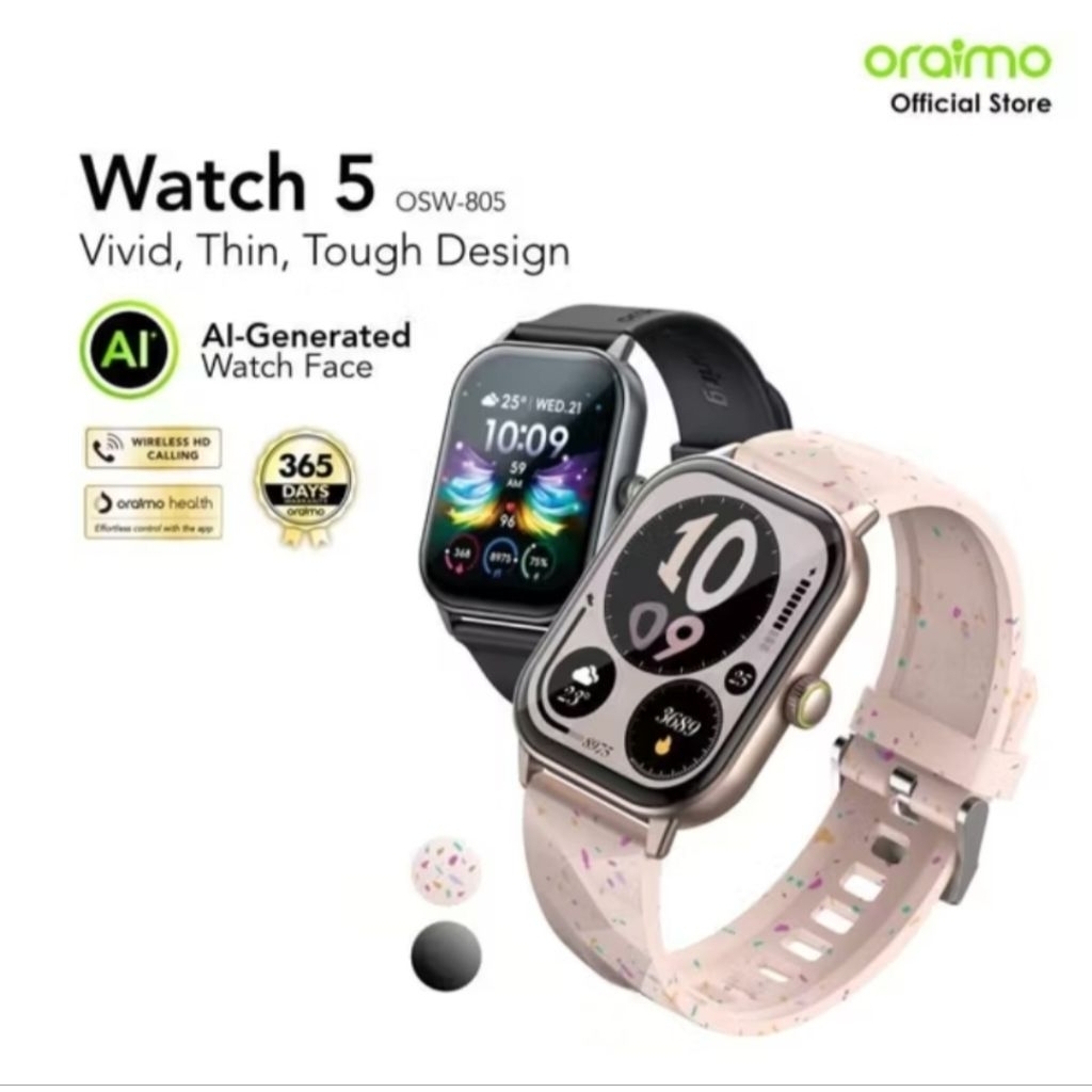 Jual (NEW LAUNCHING) oraimo Watch 5 Smartwatch OSW-805 Jam Tangan ...