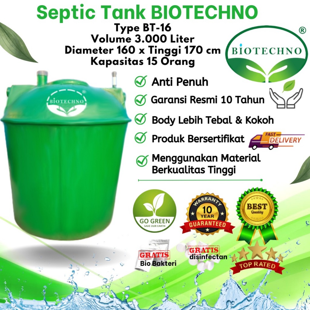 Jual SEPTIC TANK BIO - BIOTECHNO 3000 Liter - BioTank, Septic Tank ...