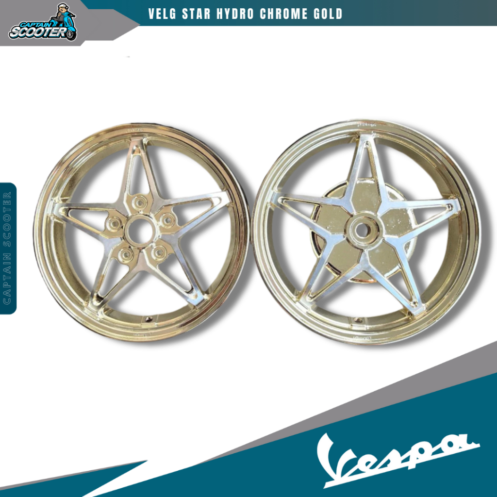 Jual Velg Star UNBRAND Hydro Chrome Soft Gold Vespa Sprint Primavera LX ...