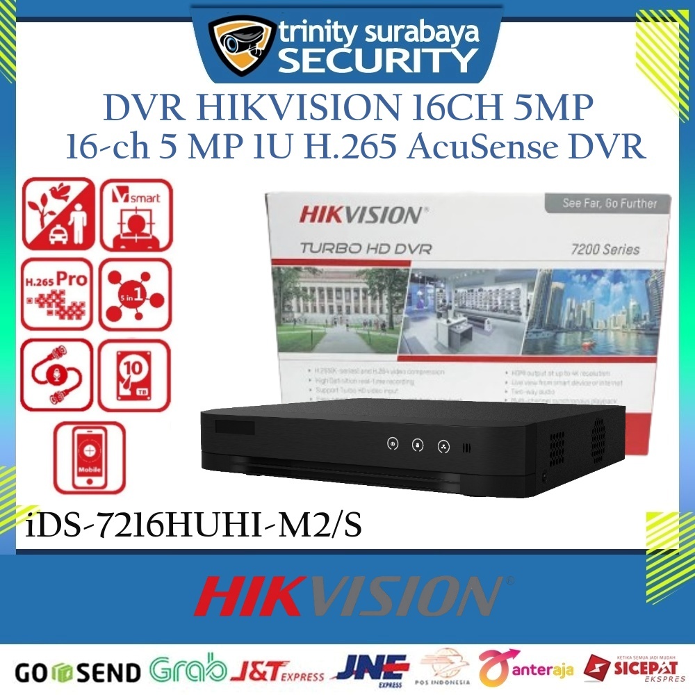 Jual DVR 16ch 5mp Hikvision iDS-7216HUHI-M2/S Audio Over Coaxial ...
