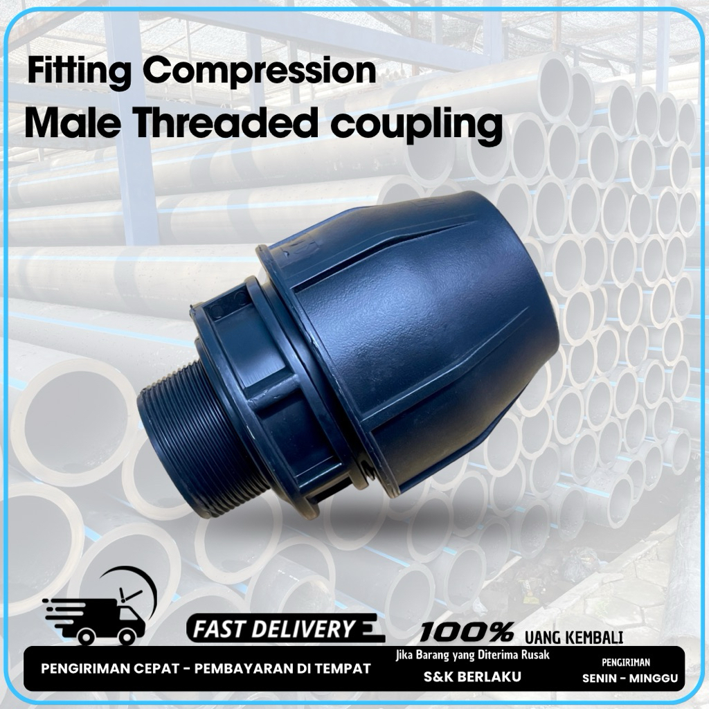 Jual Fitting Compression hdpe Male Threaded coupling size 20x3/4-Sok ...