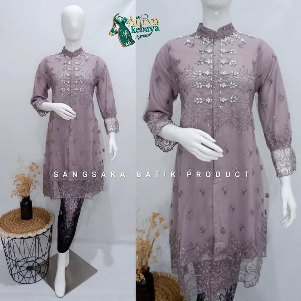 Jual Auryn - Setelan 1set Kebaya Sanghai Model Lengan Balon ( kebaya ...