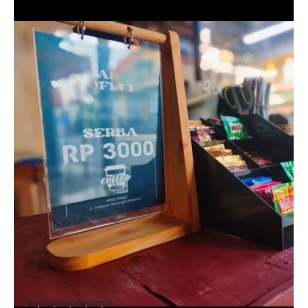 Jual paket usaha stand menu / stand QRIS A5,A6 | Shopee Indonesia