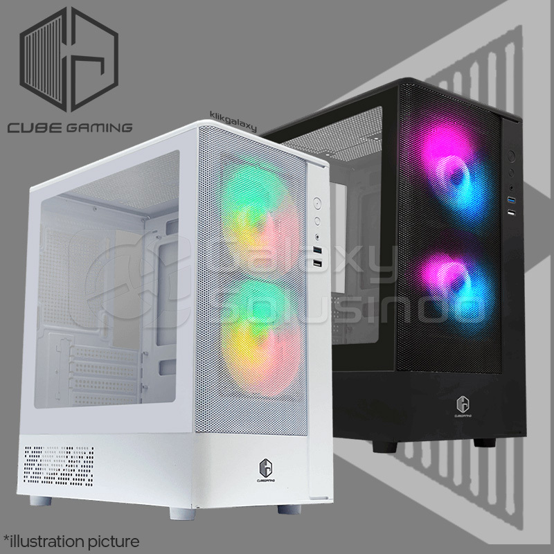 Jual CUBE GAMING VARNIE Tempered Glass M-ATX Gaming Case - Black ...
