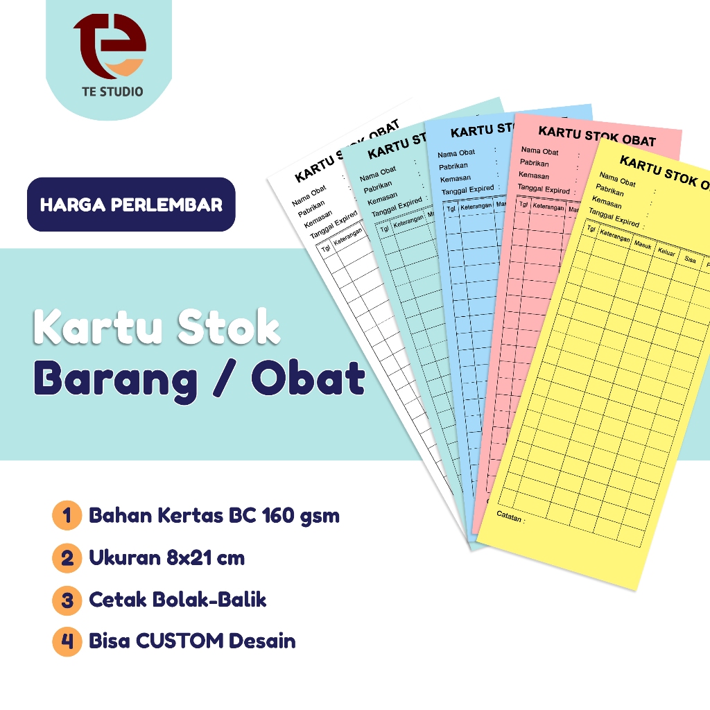 Jual TeStudio - Kartu Stok Obat Apotek Cetak Bolak Balik Kertas Tebal ...