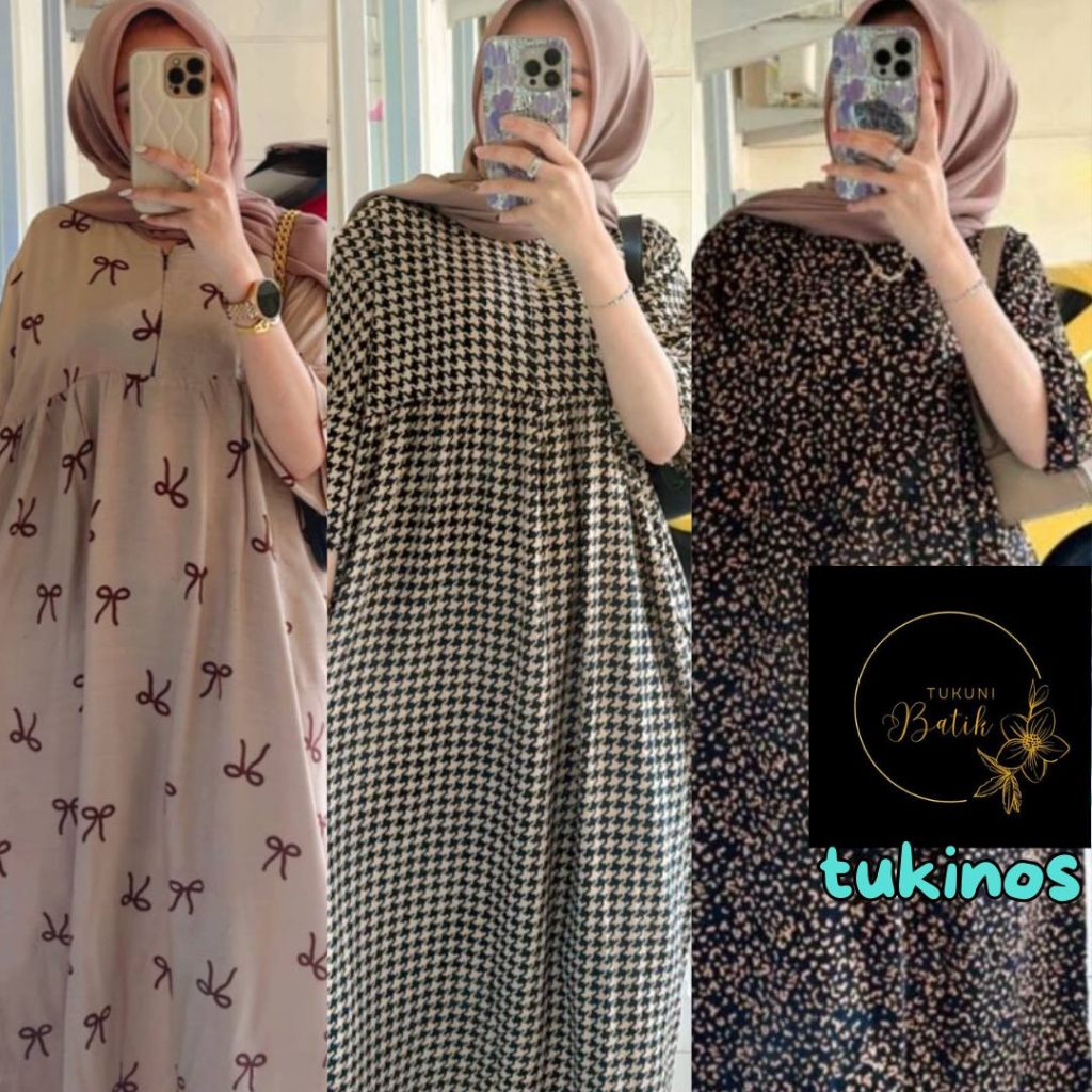 Jual Midi dress quenss Rayon Premium Jumbo Ld 120 Busui by Tukuni ...