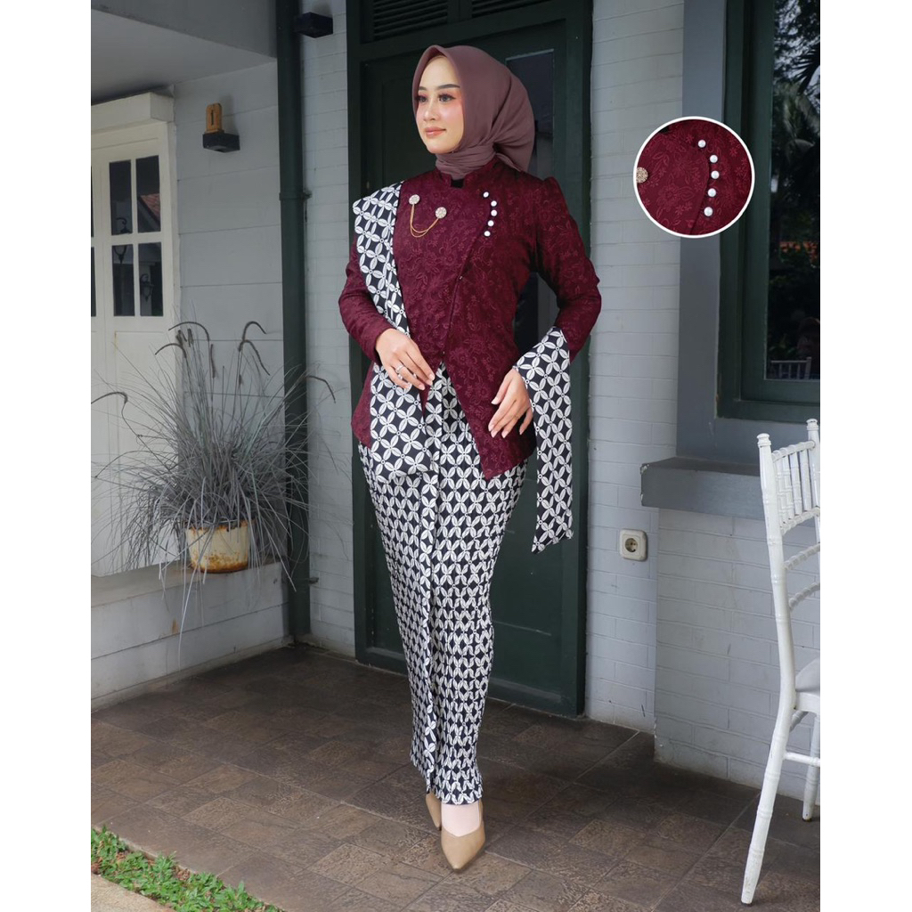 Jual Tunik Set Selendang Modern || Tunik Janggan Kretek || Kebaya ...