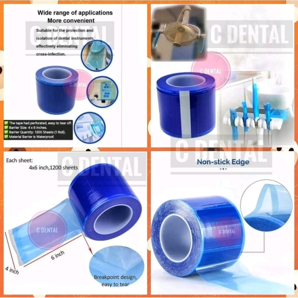 Jual 1200 Sheets/Roll Dental Medical Barrier Plastic Pelindung Alat ...
