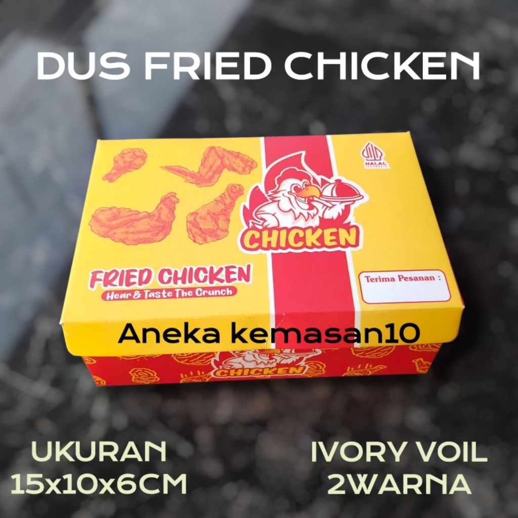 Jual DUS FRIED CHICKEN / BOX NASI AYAM GEPREK / DUS CHICKEN KFC ...