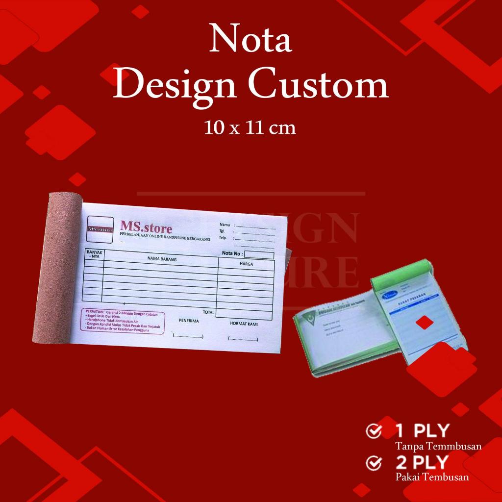 Jual Cetak Nota Custom Ukuran 10 x 11 cm Nama Toko Sendiri Full Colour ...