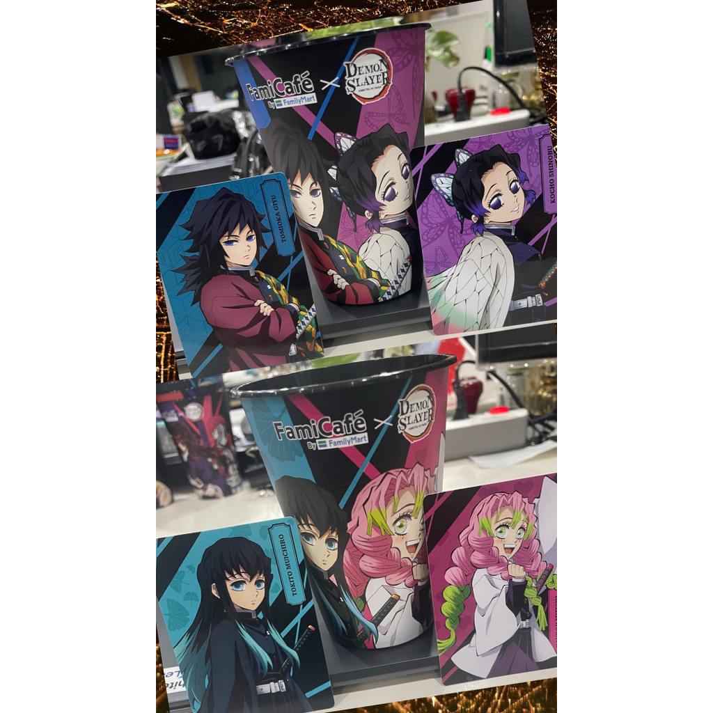 Jual Family Mart x Demon Slayer Cup & Photo Card (Giyu-Shinobu ...