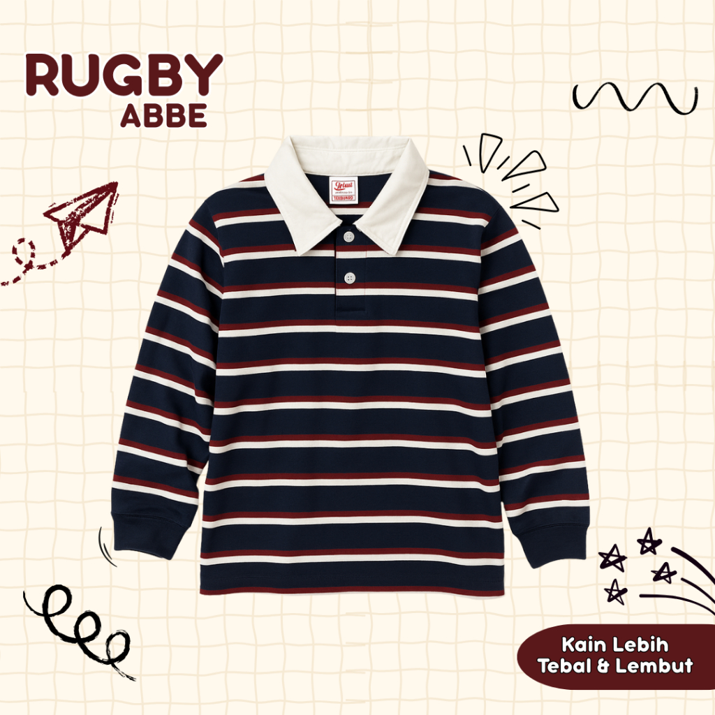 Jual Kaos Anak Laki-Laki Lengan Panjang Motif Salur Kerah Polo | Tshirt ...