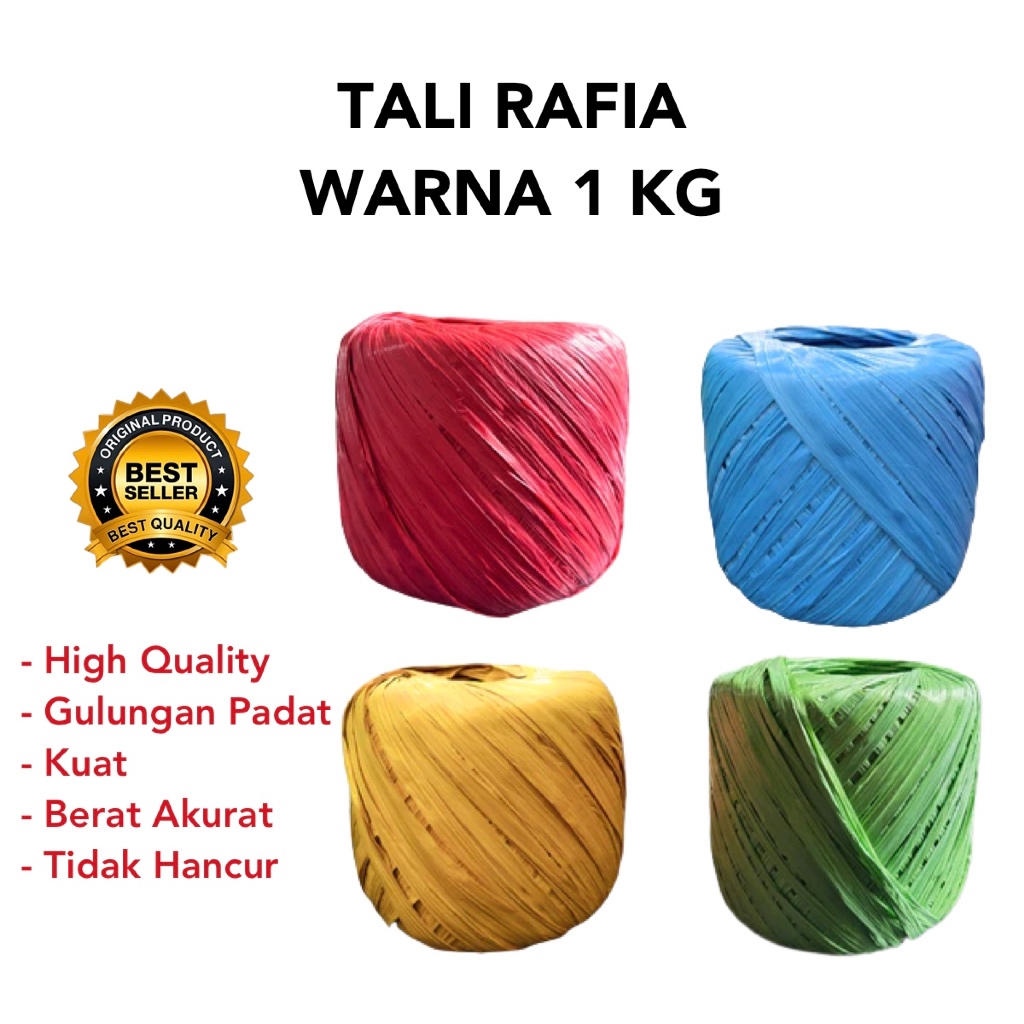Jual Tali Rafia Warna 1kg | Tali Rafia Warna 1000g | Rafia Ukuran 1kg ...