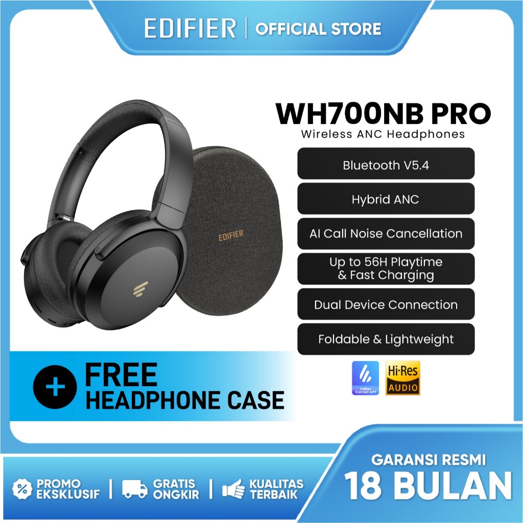 Jual EDIFIER WH700NB Pro Wireless Over-Ear Headphones with Active Noise ...
