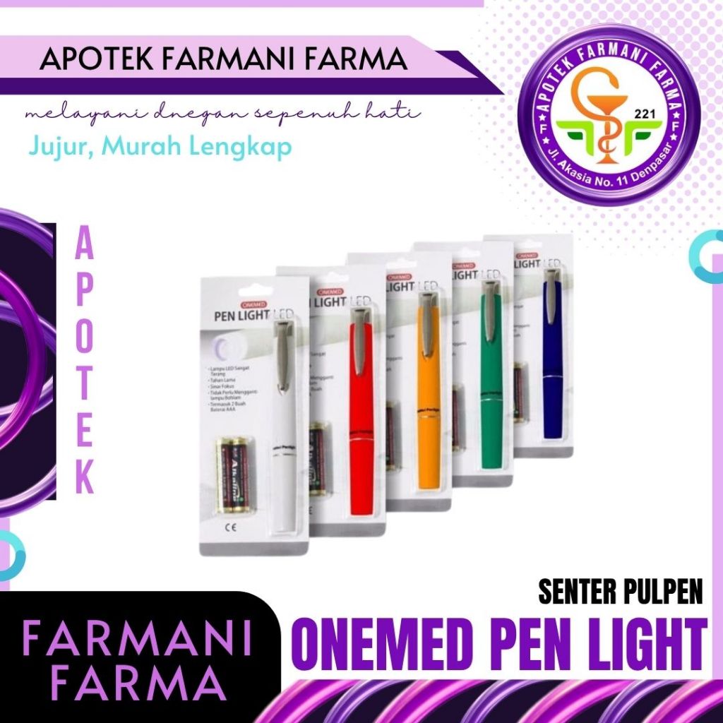 Jual PENLIGHT LED SINAR PUTIH ONEMED + BATERAI / ALAT CEK PEMERIKSAAN ...