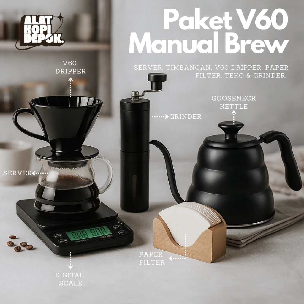 Jual Paket Alat Kopi Manual Home Brew (V60, Timbangan, Paper Filter ...
