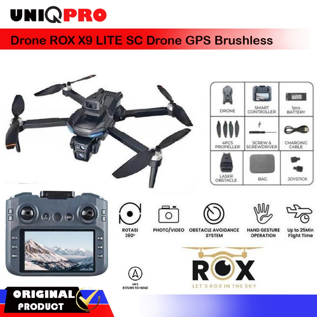 Jual ROX X9 LITE WITH SMART CONTROLLER 25 MIN GPS BRUSHLESS DRONE GPS ...