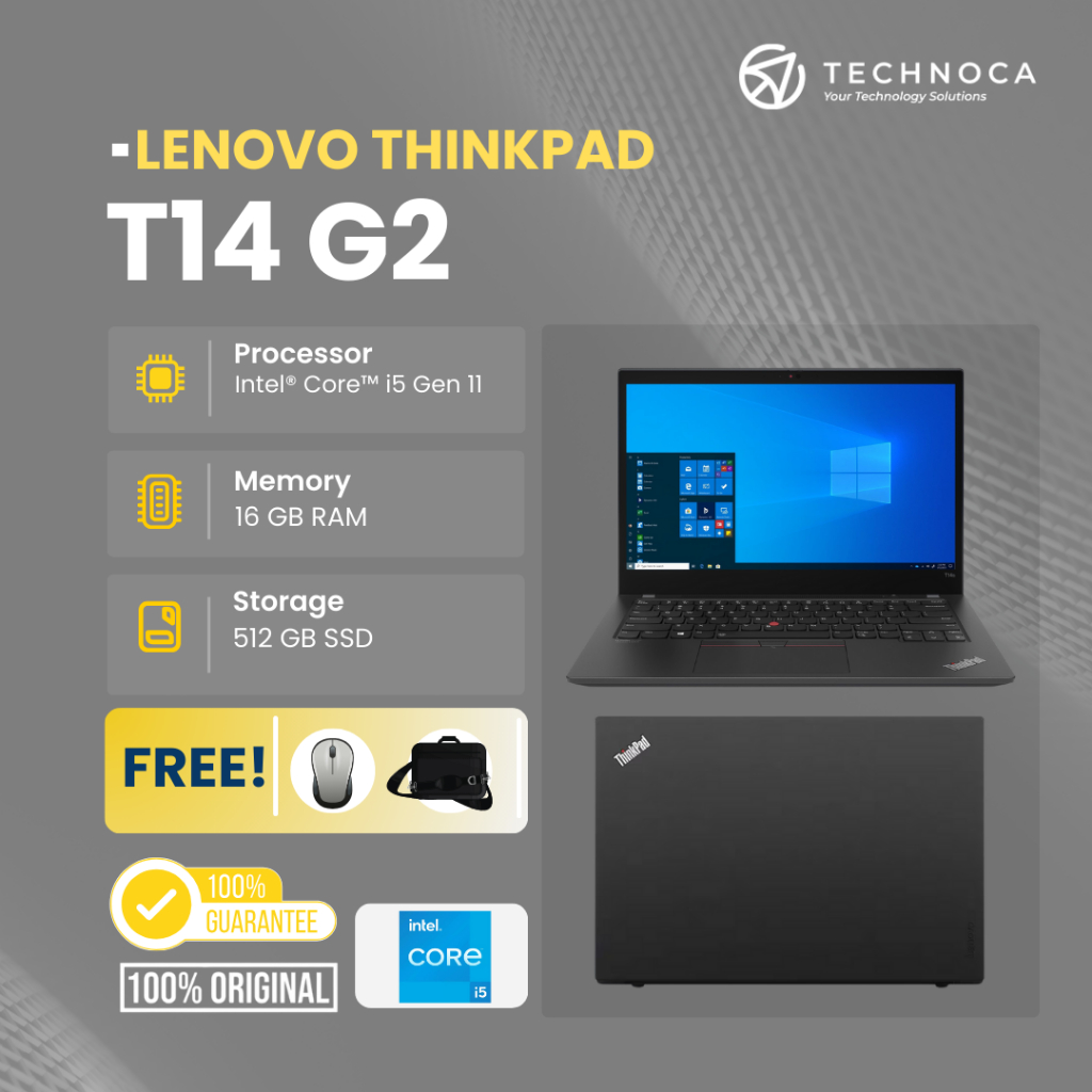Jual Laptop Lenovo Thinkpad T14 G2 CI5 GEN 11 RAM 16GB SSD 512GB ...