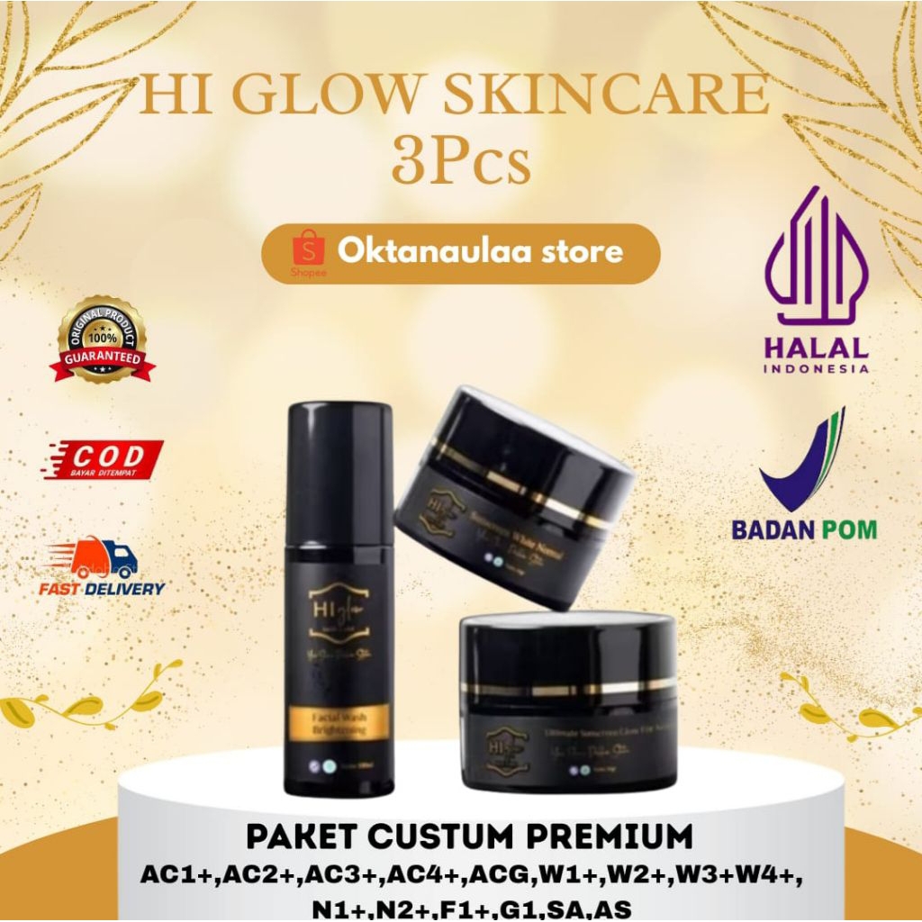 Jual Hi glow skincare paket Ac1+, Ac2+, Ac3+, Ac4+ Hi glow Skincare ...
