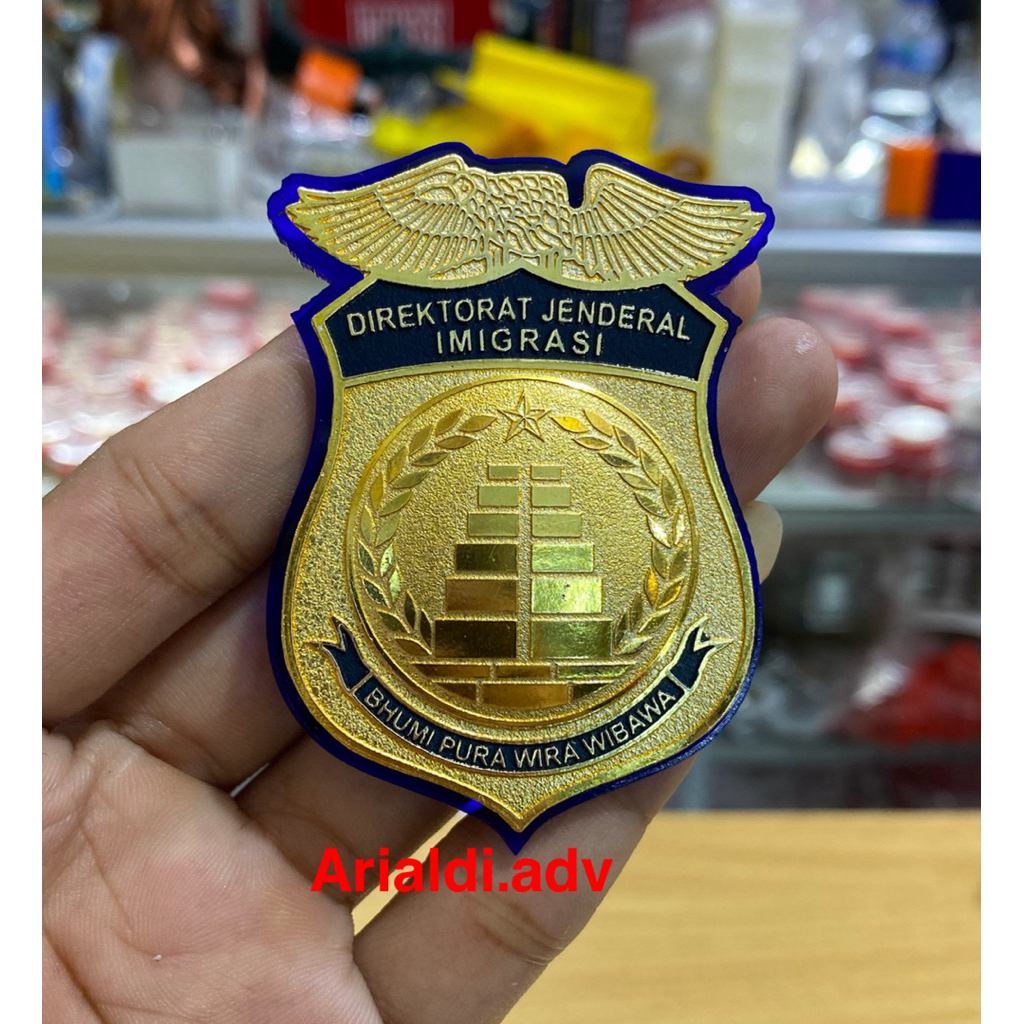 Jual Lencana kewenangan IMIGRASI dilapis mika biru lencana kewenangan ...