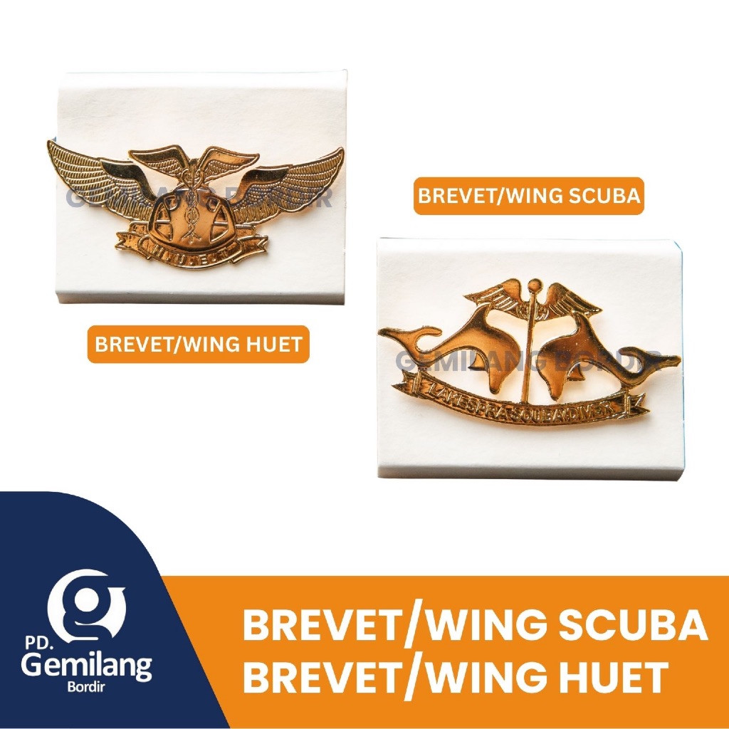 Jual BREVET/WING PDH SCUBA HUET TIPIS TNI AU | PDH Kuningan Tipis ...