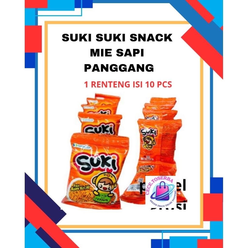 Jual Suki Suki Snack Rasa Mie Ayam Kecap isi 10 Pcs | Shopee Indonesia