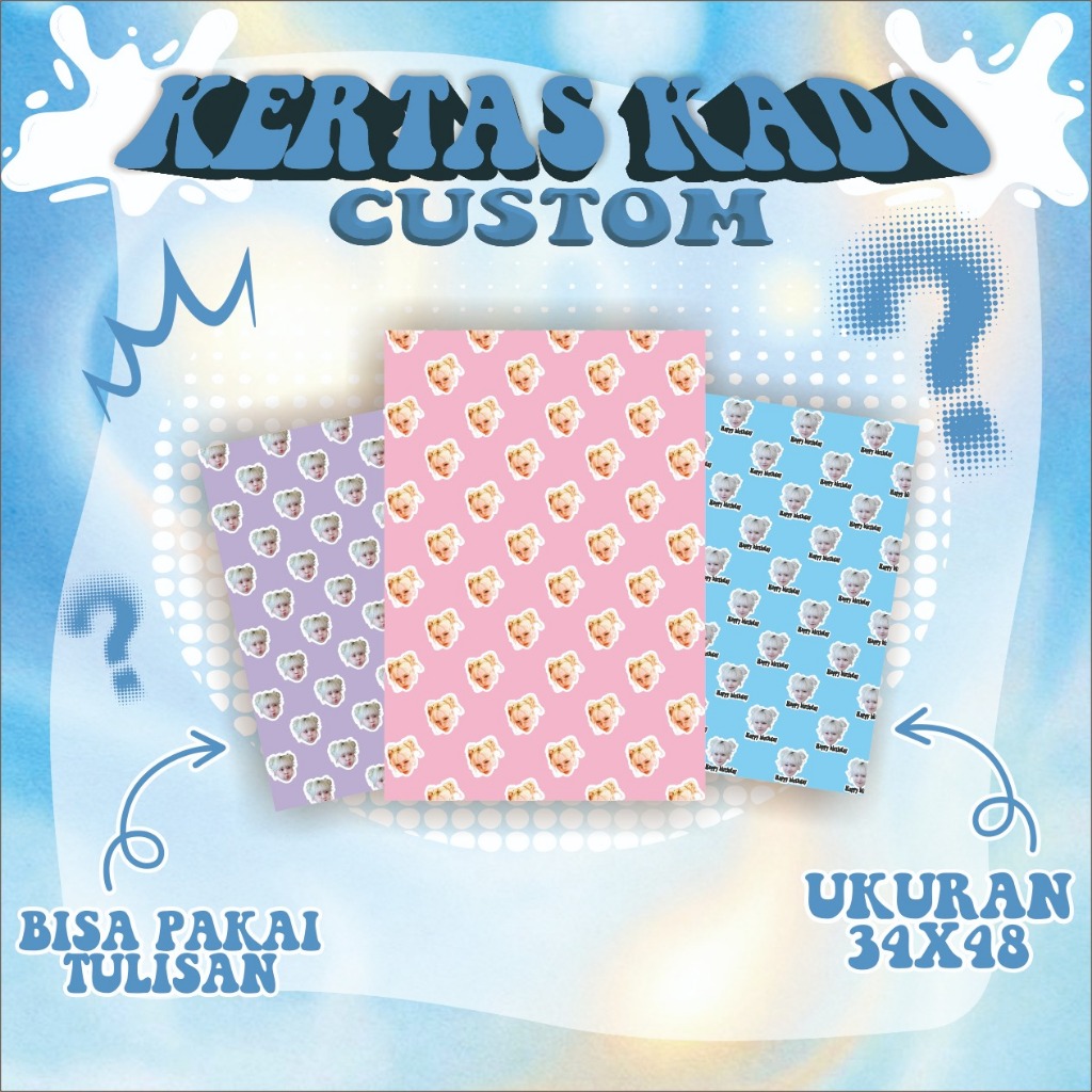 Jual Kertas Kado aesthetic / KERTAS KADO CUSTOM / KERTAS KADO CUSTOM ...