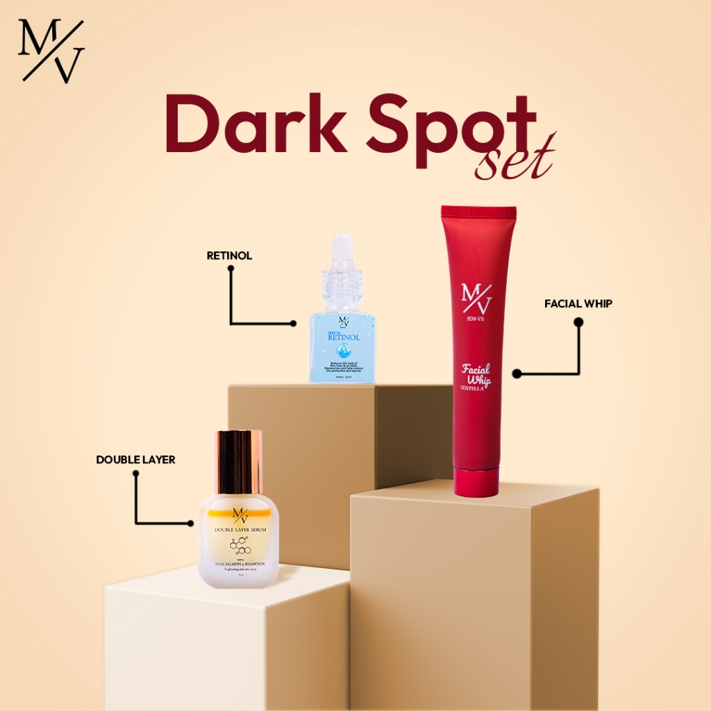 Jual MV Dark Spot Set Bundle | Double Layer Serum + Retinol Serum ...