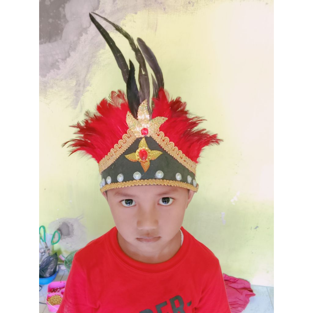 Jual mahkota bulu merah santang permata putih | Shopee Indonesia