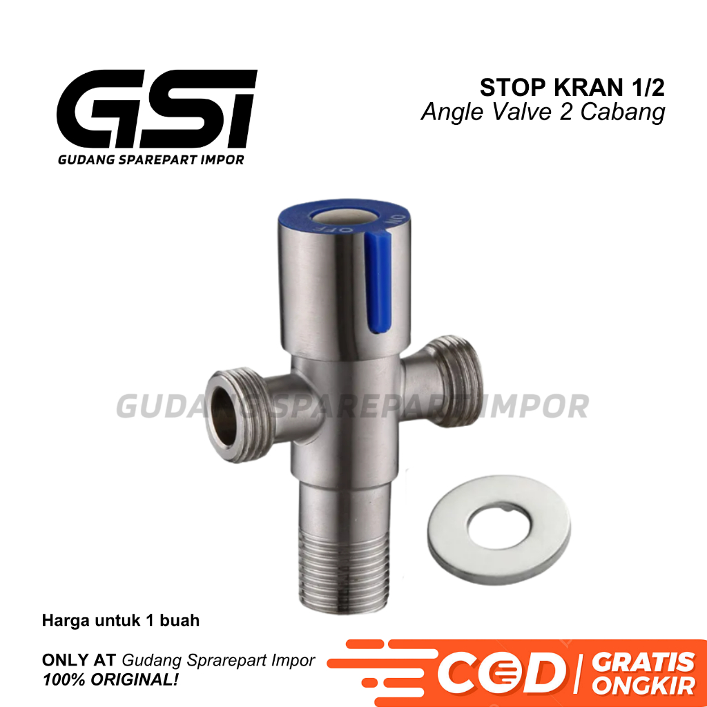 Jual Stop Kran 2 Cabang Stainless Steel / Angle Valve Stop Valve Double ...