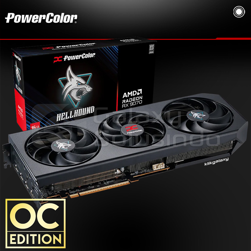 Jual PowerColor Radeon RX 9070 Hellhound 16GB OC GDDR6 RDNA 4 - VGA ...